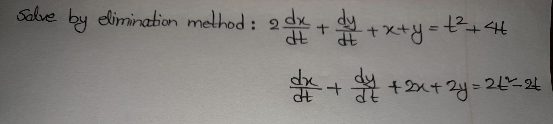 Solved Salve by elimination method: | Chegg.com