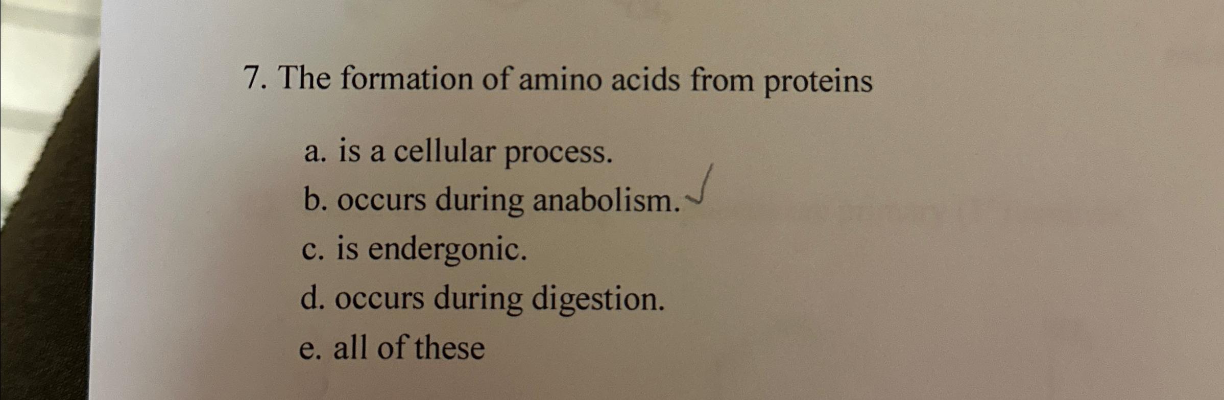 Solved The formation of amino acids from proteinsa. ﻿is a | Chegg.com