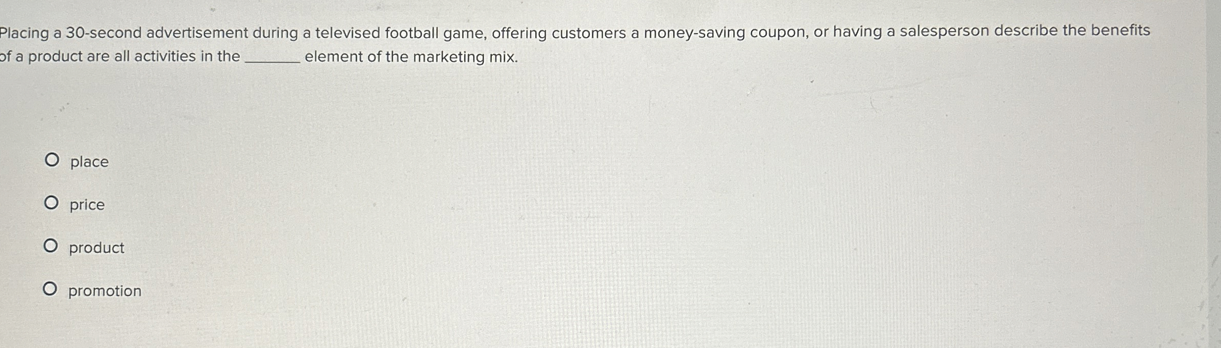 Solved Placing a 30-second advertisement during a televised | Chegg.com