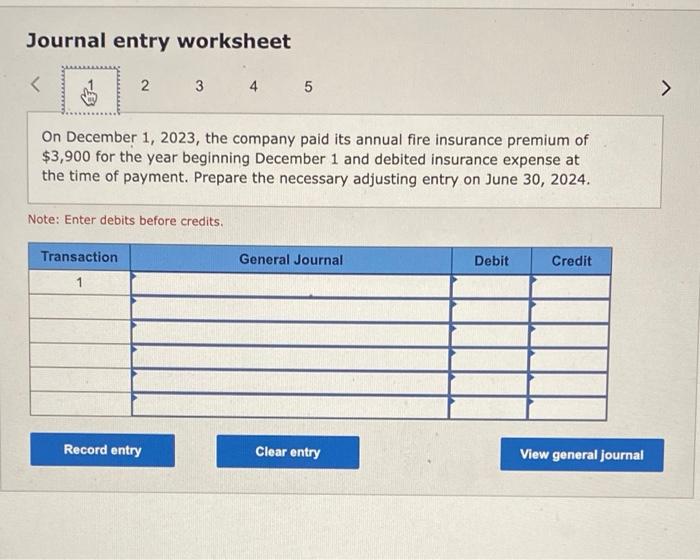 Solved Journal entry worksheet On December 1, 2023, the | Chegg.com