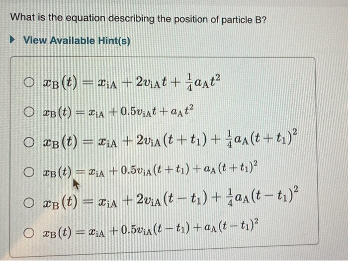 What is the equation describing the position of | Chegg.com