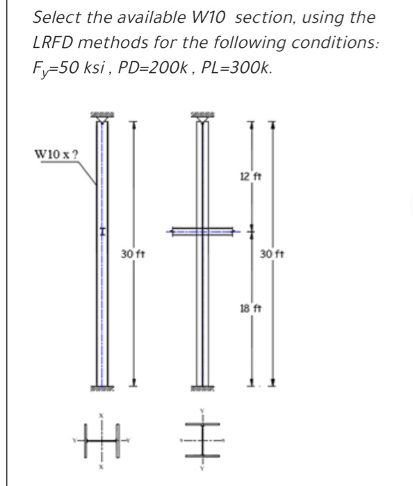 Solved Select the available W10 section, using the LRFD | Chegg.com