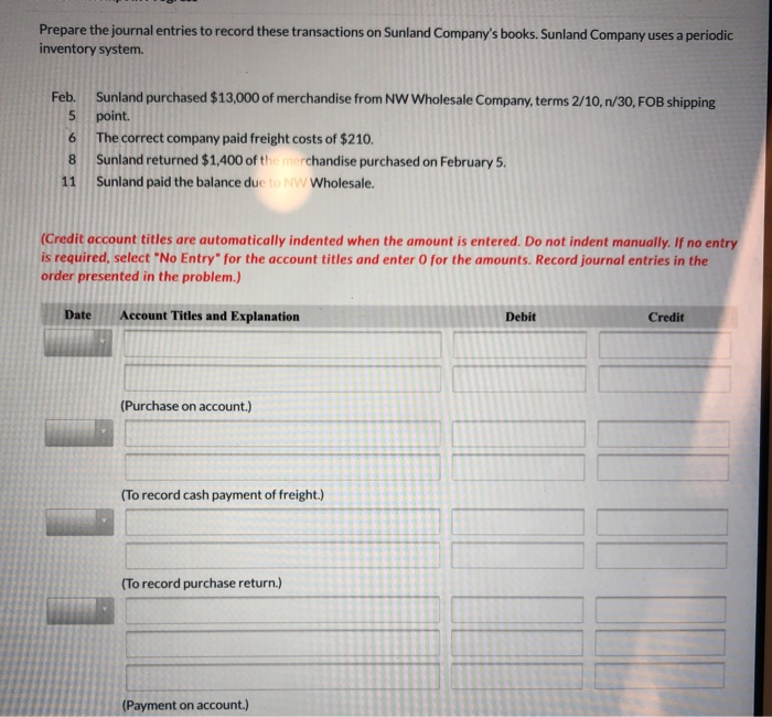 Solved Prepare the journal entries to record these | Chegg.com