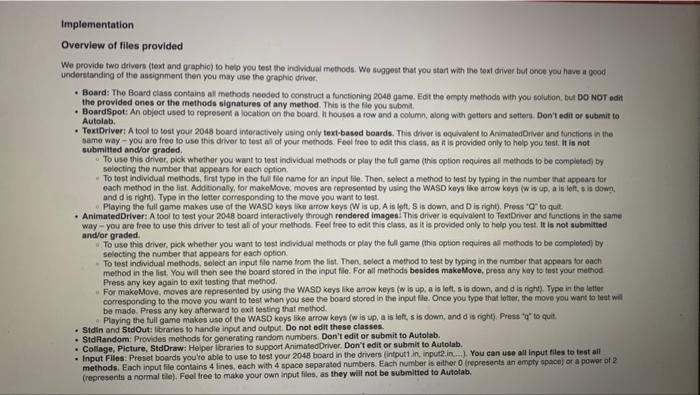 Solved This assignment involves coding the game 2048 using | Chegg.com