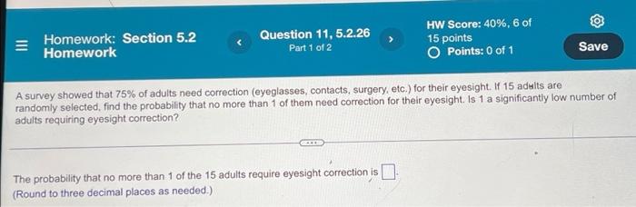 Solved Homework Section 5 2 Homework Question 11 5 2 26