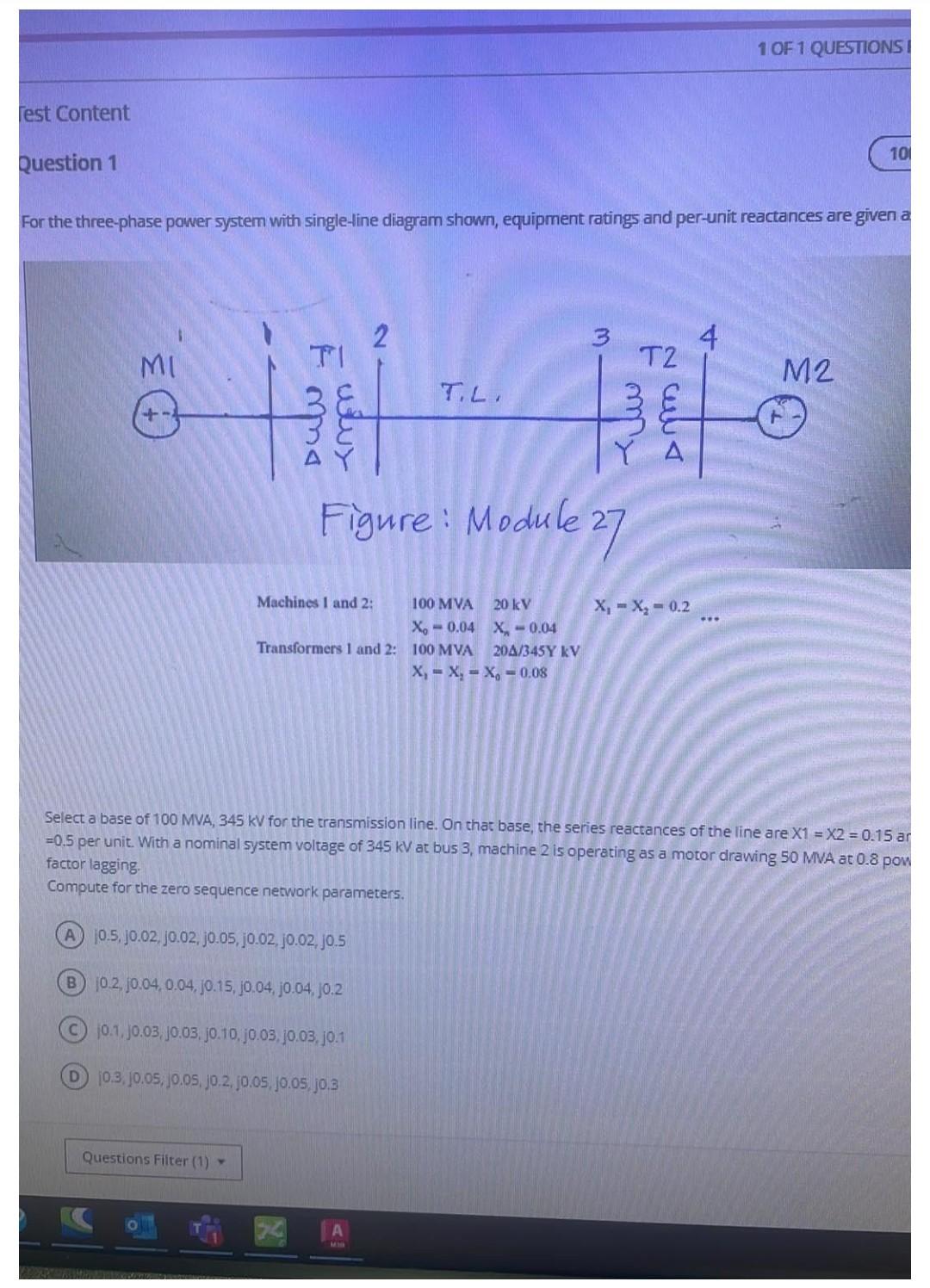 For the three-phase power system with single-line | Chegg.com