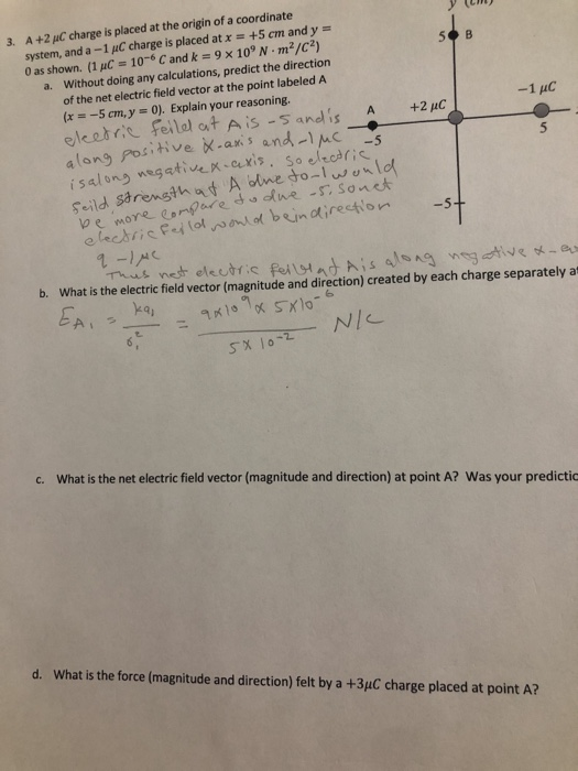 Solved a. A +2 C 5 3. A +2C charge is placed at the origin | Chegg.com
