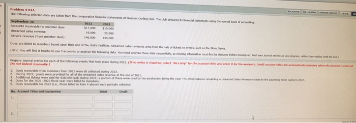Solved Problem 4-0IA The following selected data are taken | Chegg.com