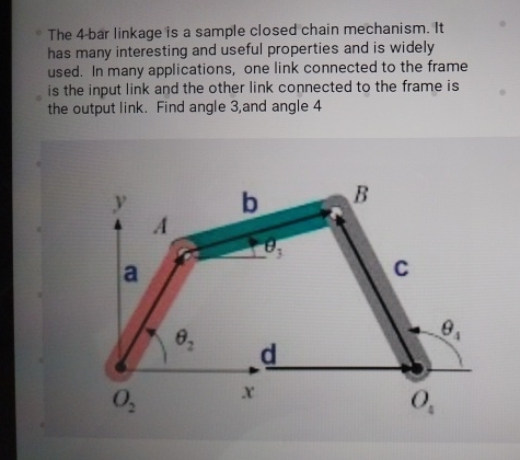 The 4-bar linkage is a sample closed chain mechanism. | Chegg.com