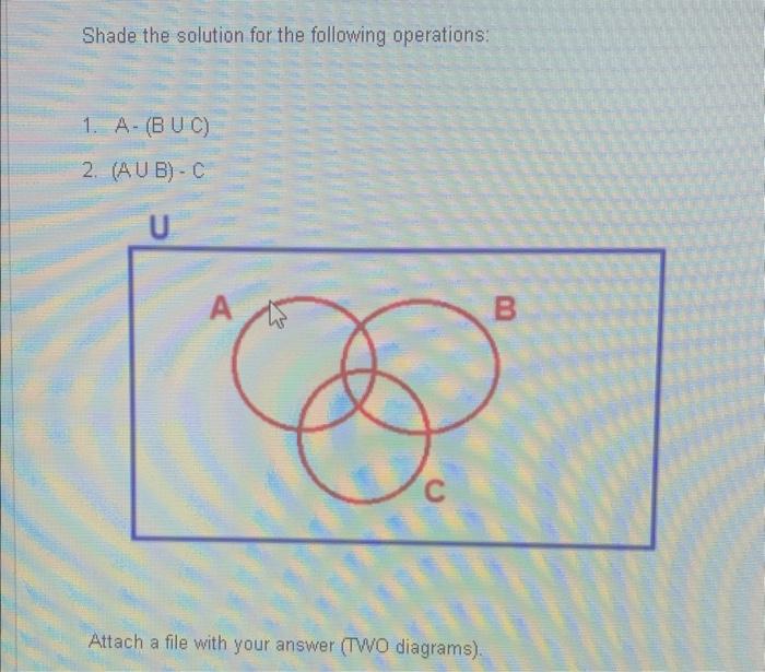 Solved Shade the solution for the following operations: 1. | Chegg.com
