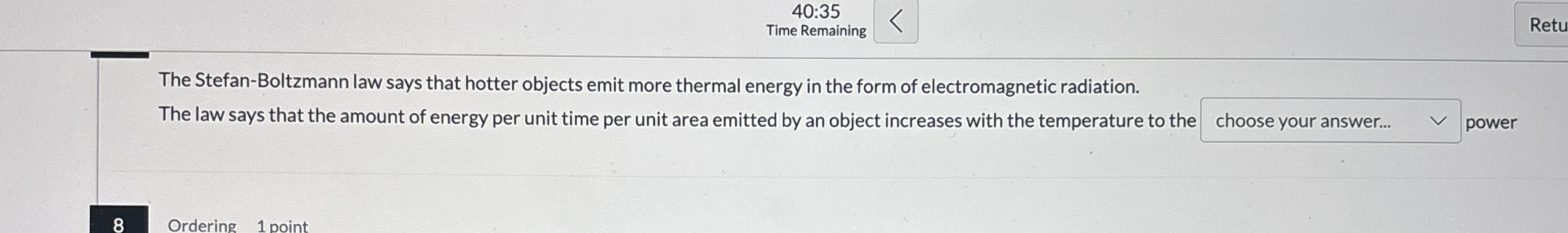 Solved The Stefan-Boltzmann law says that hotter objects | Chegg.com
