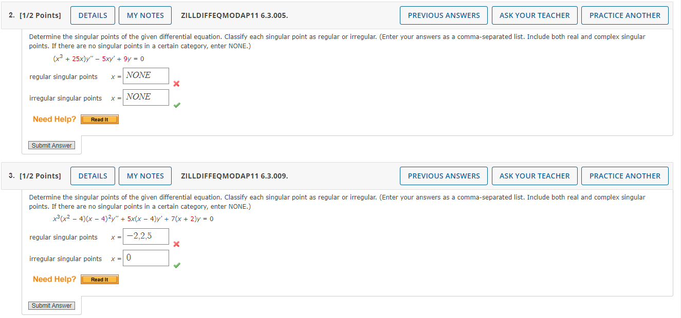 Solved Determine the singular points of the given | Chegg.com