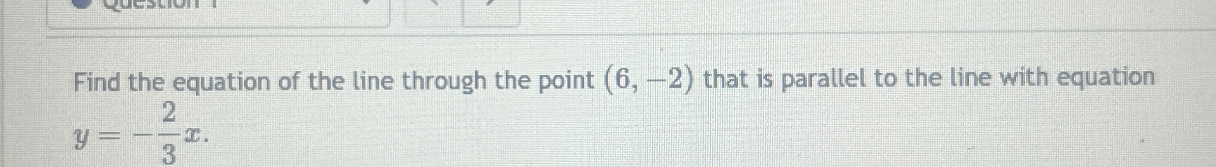Solved Find the equation of the line through the point | Chegg.com