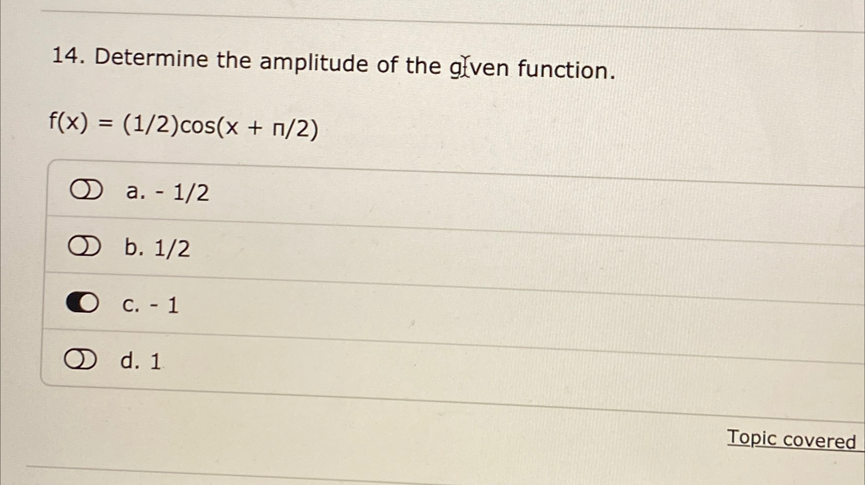 Solved Determine the amplitude of the ghen | Chegg.com