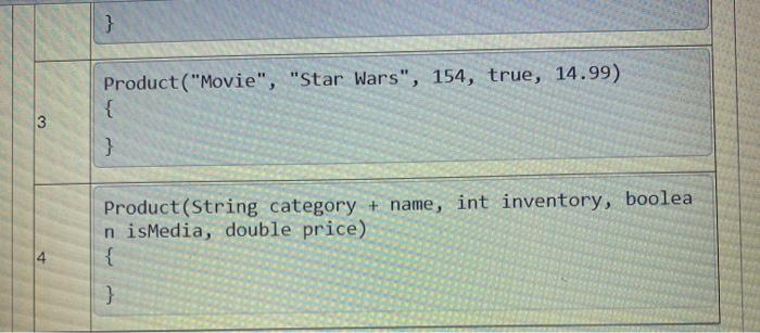 Solved Choose the best Constructor signature for this line | Chegg.com
