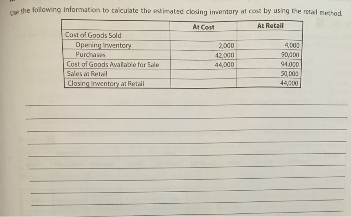 Solved using the information provided from the general | Chegg.com