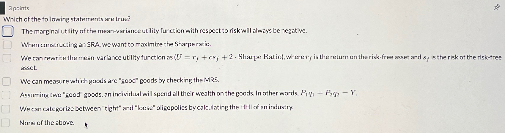 Solved 3 ﻿pointsPleaseanswer asap!!Which of the following | Chegg.com