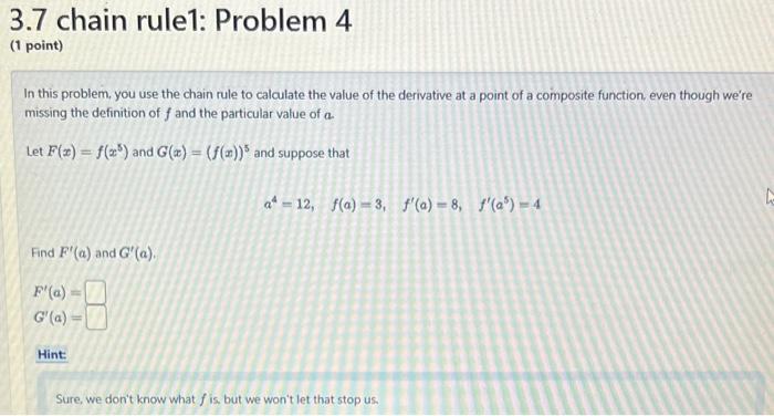 Solved In this problem, you use the chain rule to calculate | Chegg.com