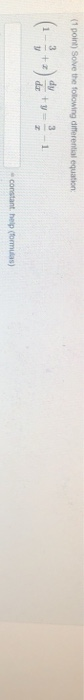Solved (1 point) Sove the following differential equation 3 | Chegg.com Solved (1 point) Sove the following differential equation 3 | Chegg.com