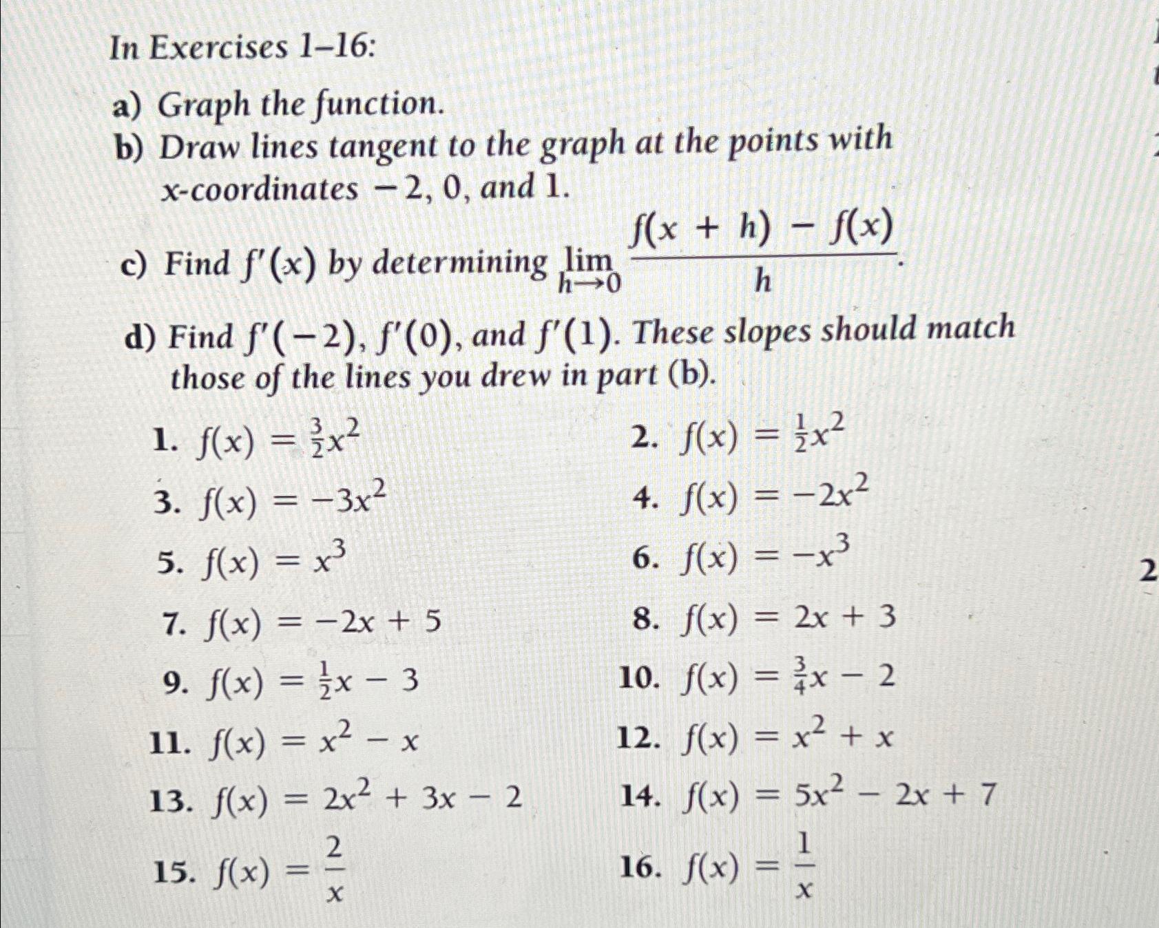 Solved In Exercises 1-16:a) ﻿Graph the function.b) ﻿Draw | Chegg.com