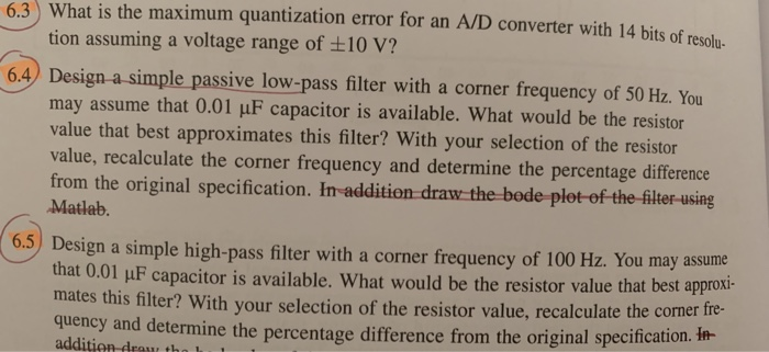 Solved 63 What is the maximum quantization error for an A/D | Chegg.com