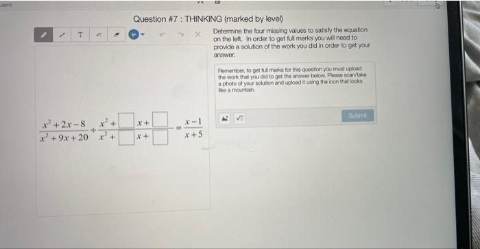 Solved Question #7 : THINKING (marked by level) Patmil | Chegg.com