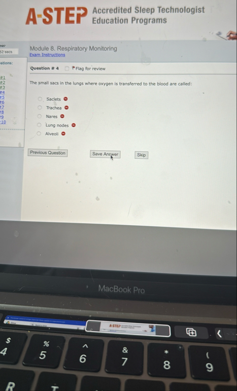 Solved A-STE ?Accredited Sleep Technologist ﻿Education | Chegg.com