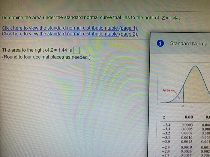 Solved Determine the area under the standard normal curve | Chegg.com