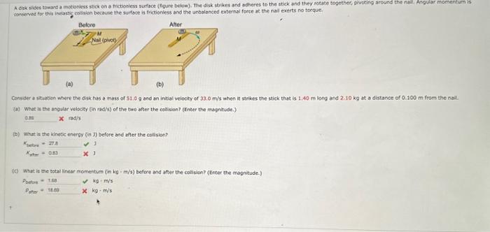 Solved Consser a situation where the disk hos a moss of 51.0 | Chegg.com