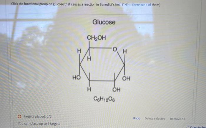 Solved Click the functional group on glucose that causes a | Chegg.com