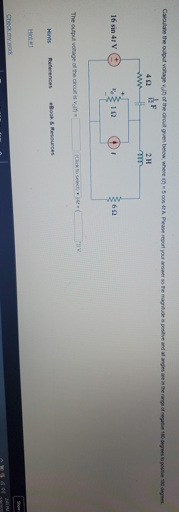 Solved Calculate The Output Voltage Volt Of The Circuit 1332