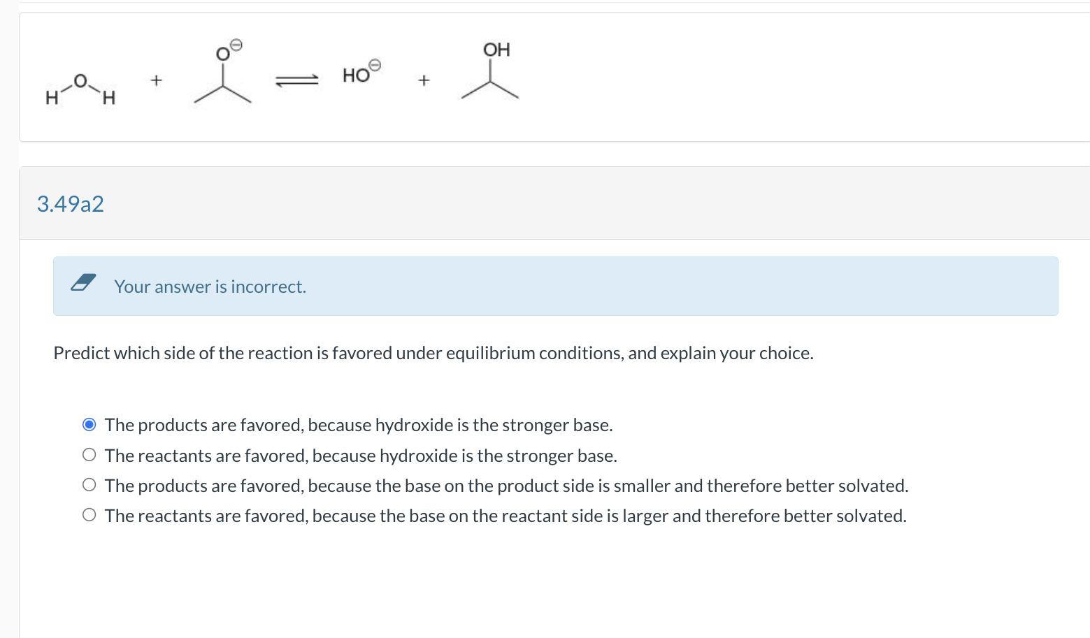 Solved Predict which side of the reaction is favored under | Chegg.com