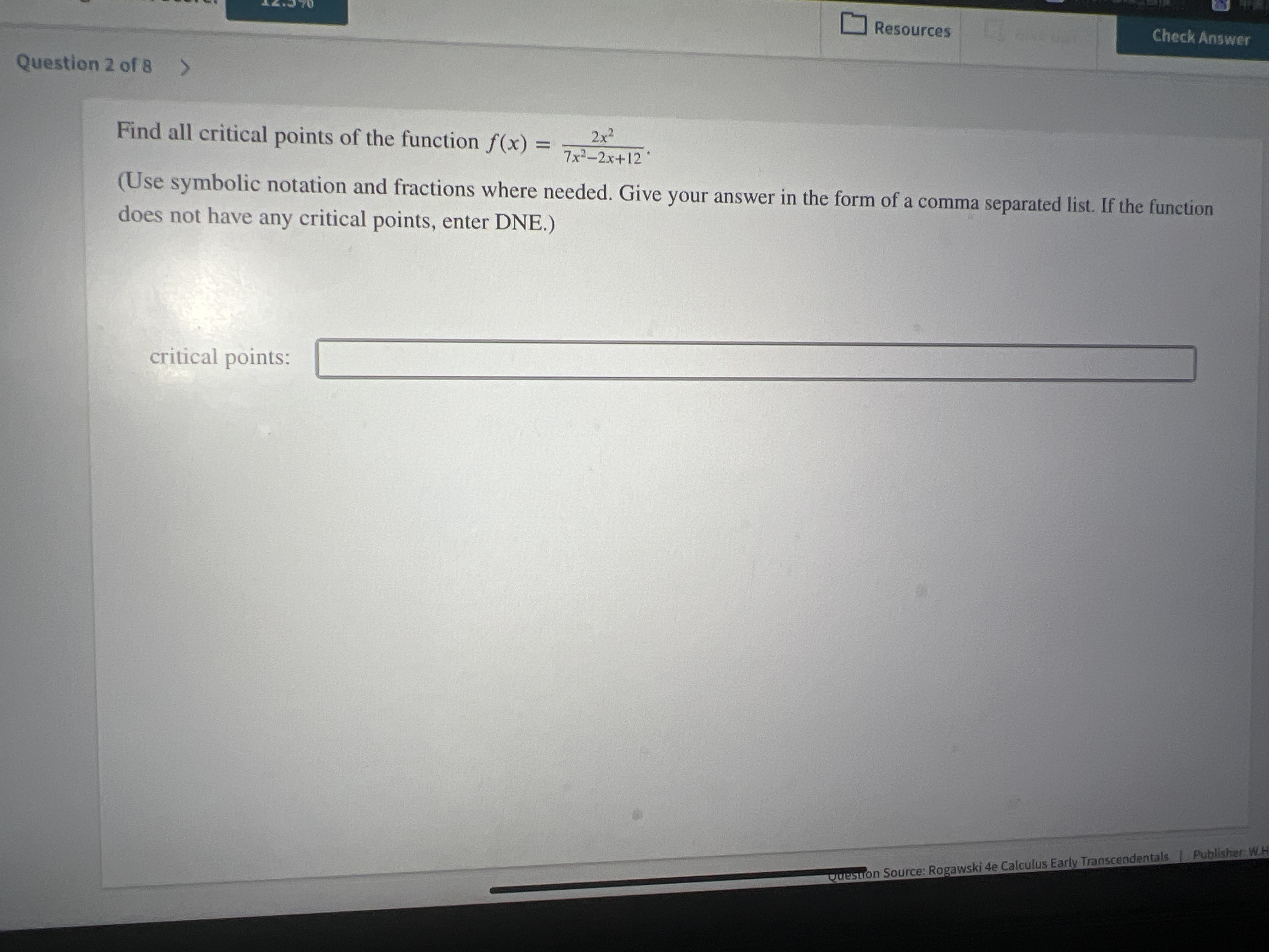 Solved Find all critical points of the function | Chegg.com