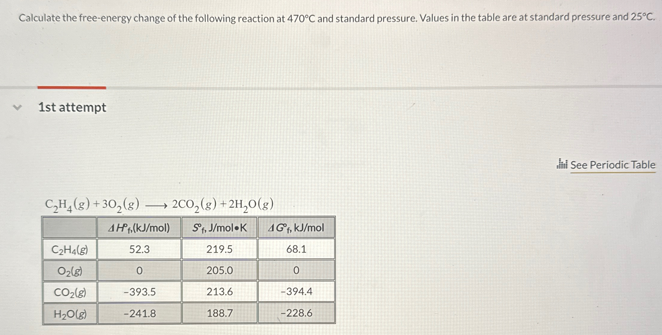 Solved Calculate the free-energy change of the following | Chegg.com