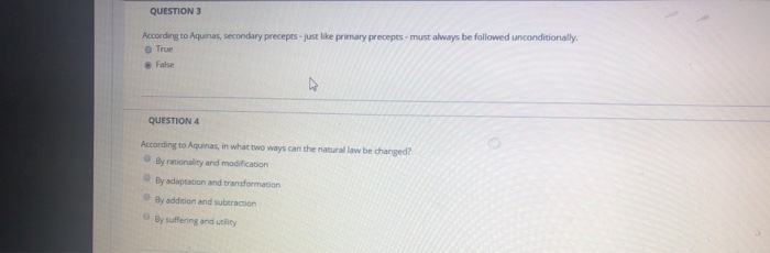 According to Acquinqs,secondary precepts just like | Chegg.com