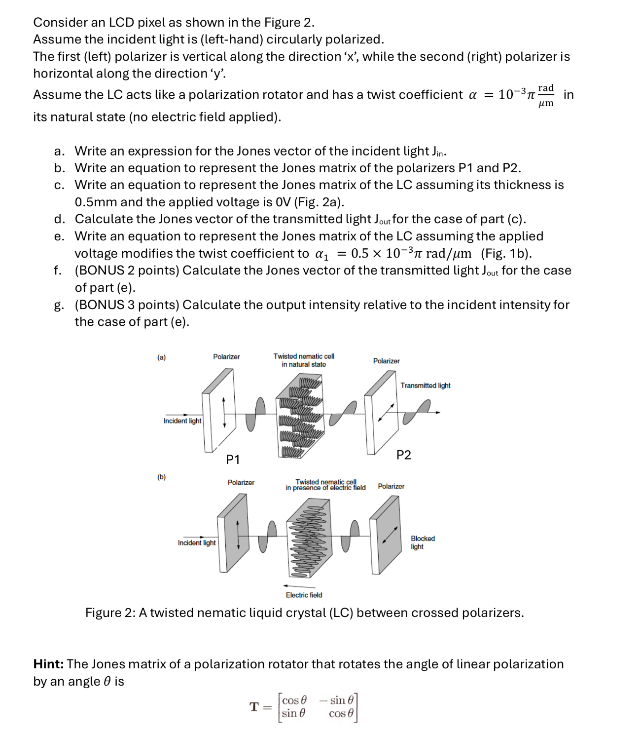 Solved Consider an LCD pixel as shown in the Figure 2.Assume | Chegg.com