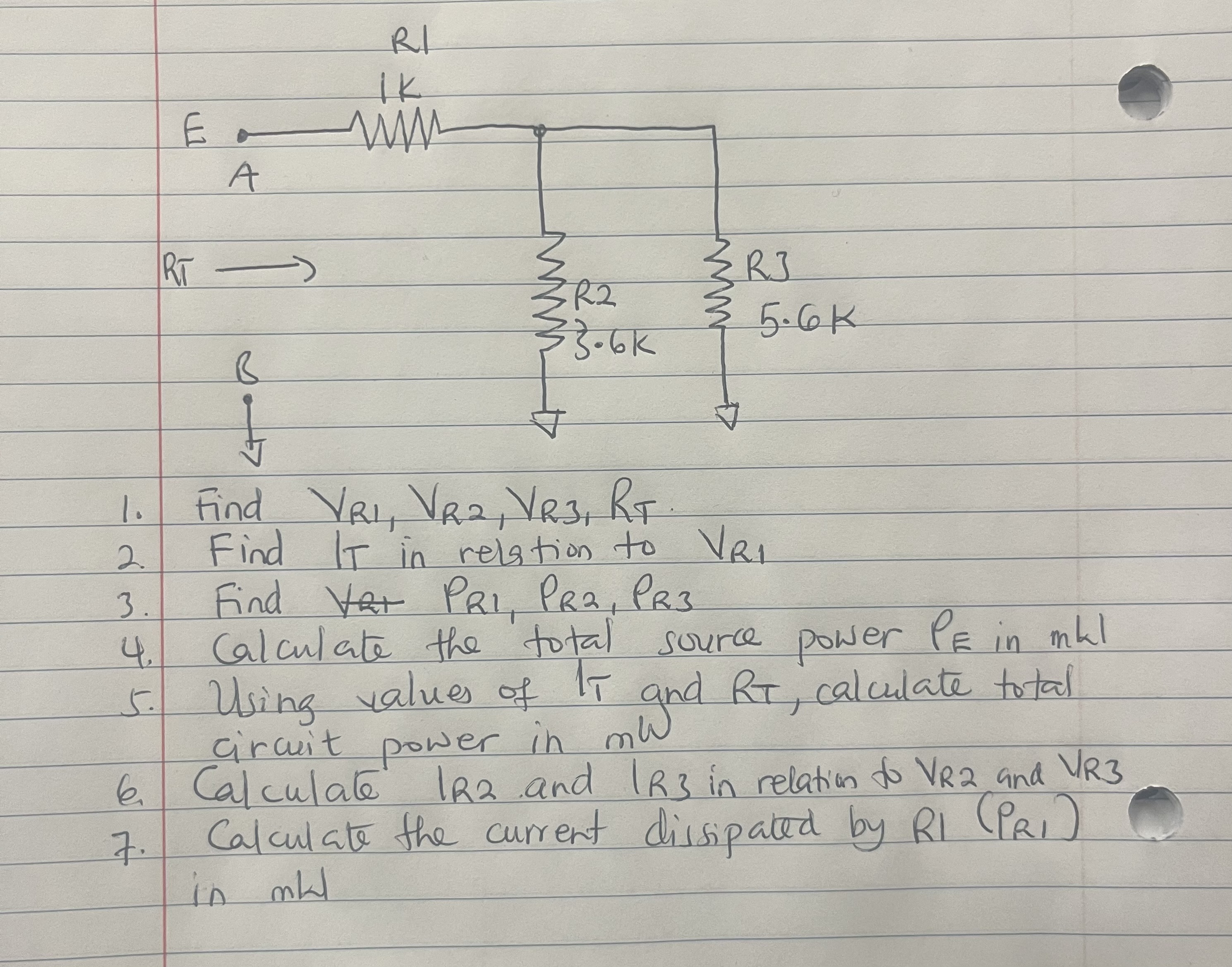 Solved Find VR1,VR2,VR3,RT.Find IT ﻿in relation to VR1Find | Chegg.com