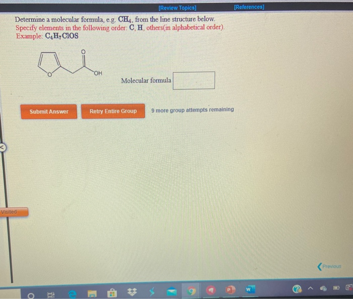 Solved (References [Review Topics] Determine a molecular | Chegg.com