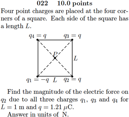 Solved Four point charges are placed at the four corners of | Chegg.com