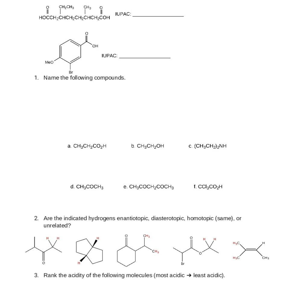 Solved i CH₂ CH₃ CH3 Я IUPAC: HOCCH2CHCH2CH2CHCH2COH OH | Chegg.com