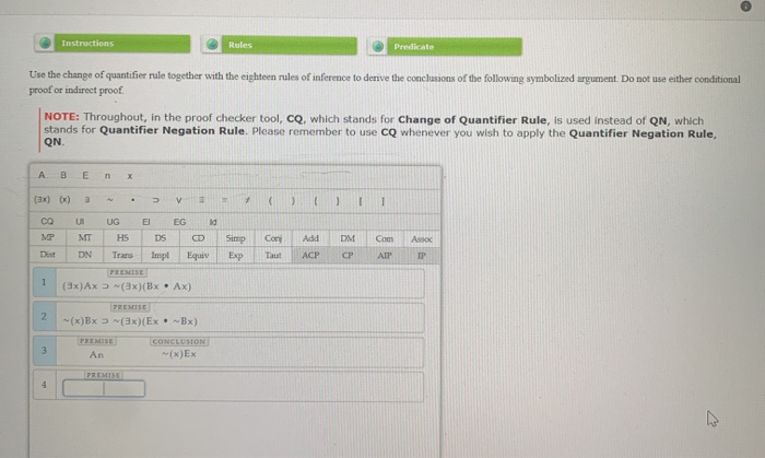 Solved Instructions Rules Predicate Use the change of | Chegg.com