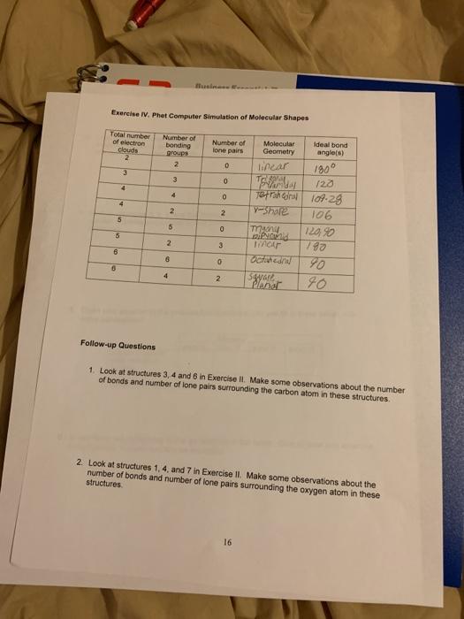 Solved Exercise Il Molecular Models Molecular Formula from | Chegg.com