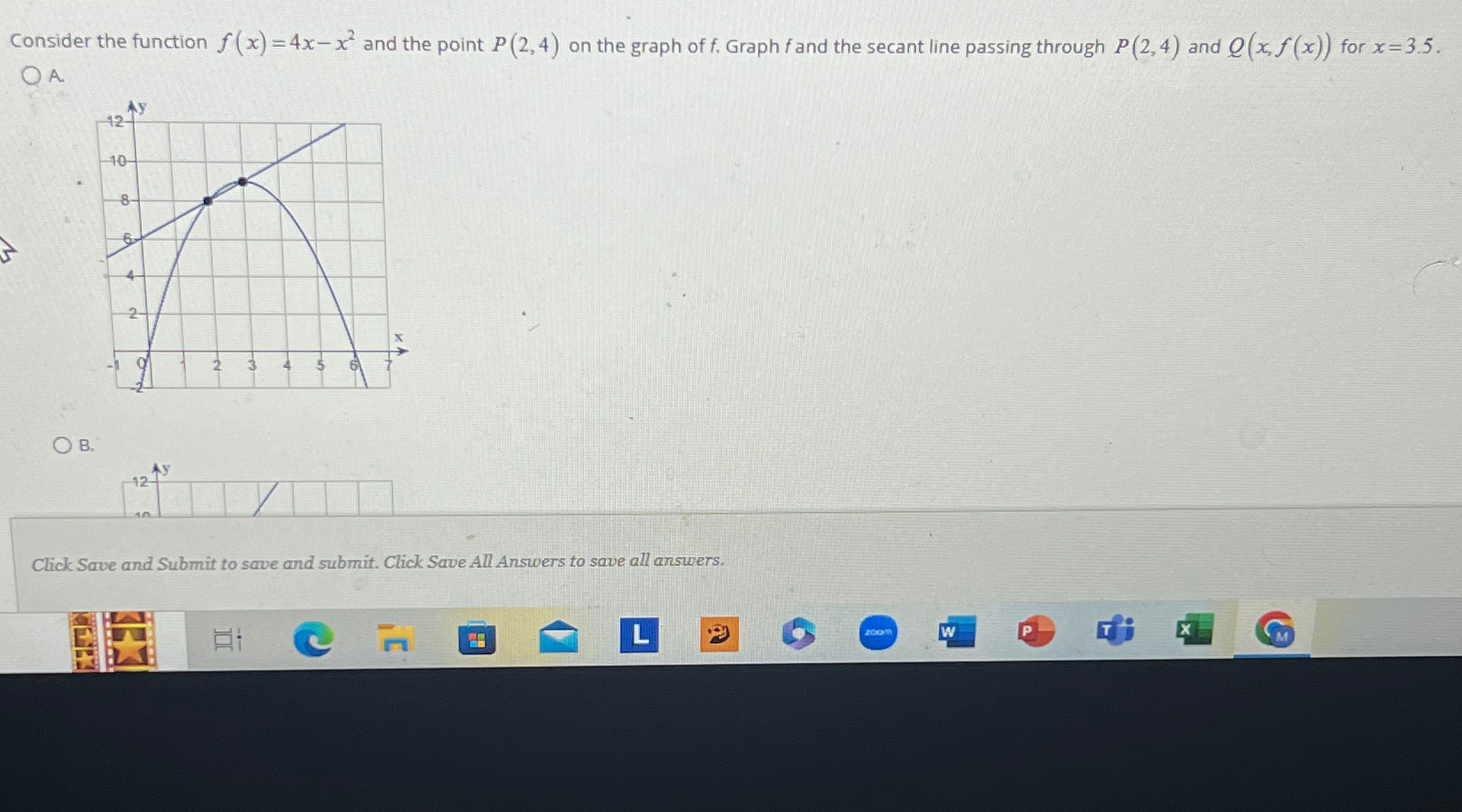 Solved Consider the function f(x)=4x-x2 ﻿and the point | Chegg.com