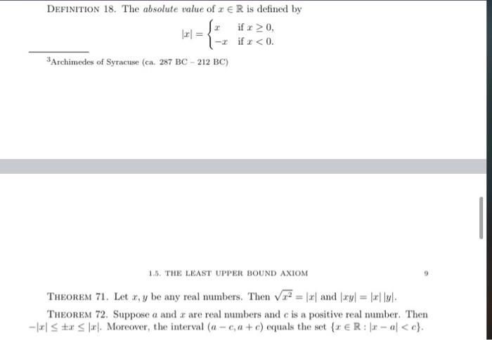 Solved . DEFINITION 18. The absolute value of ER is defined | Chegg.com