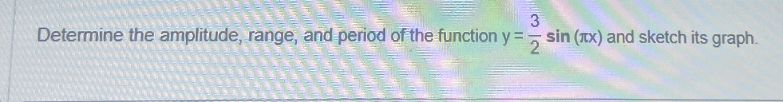 Solved Determine the amplitude, range, and period of the | Chegg.com