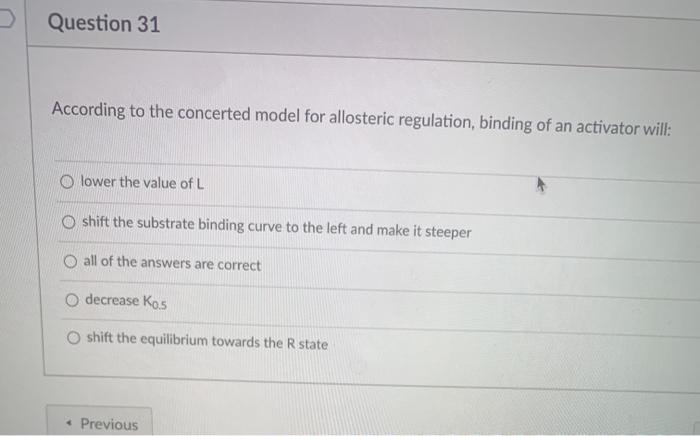Solved Question 31 According to the concerted model for | Chegg.com