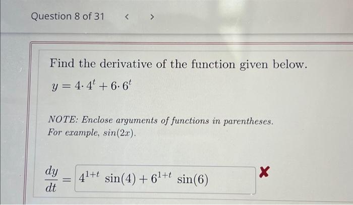 Solved Question 8 of 31