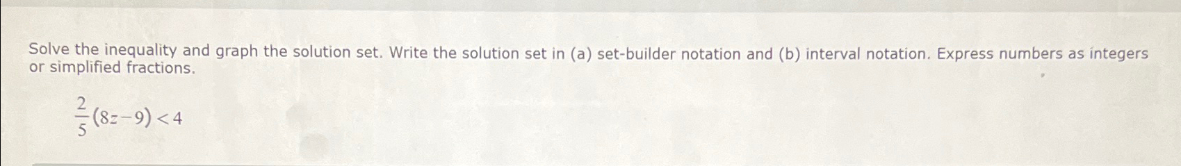 Solved Solve the inequality and graph the solution set. | Chegg.com