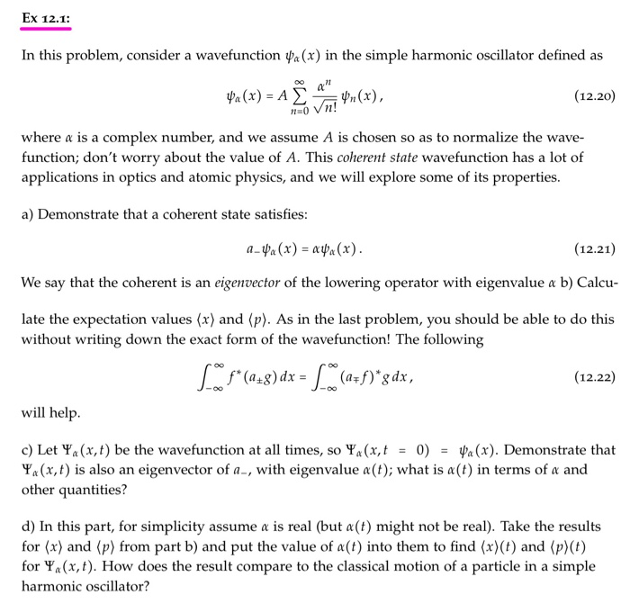Solved Ex 121 In This Problem Consider A Wavefunction 4 