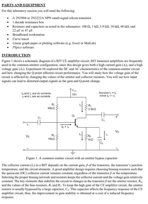 Laboratory Exercise 8 BJT Common-Emitter Circuit | Chegg.com
